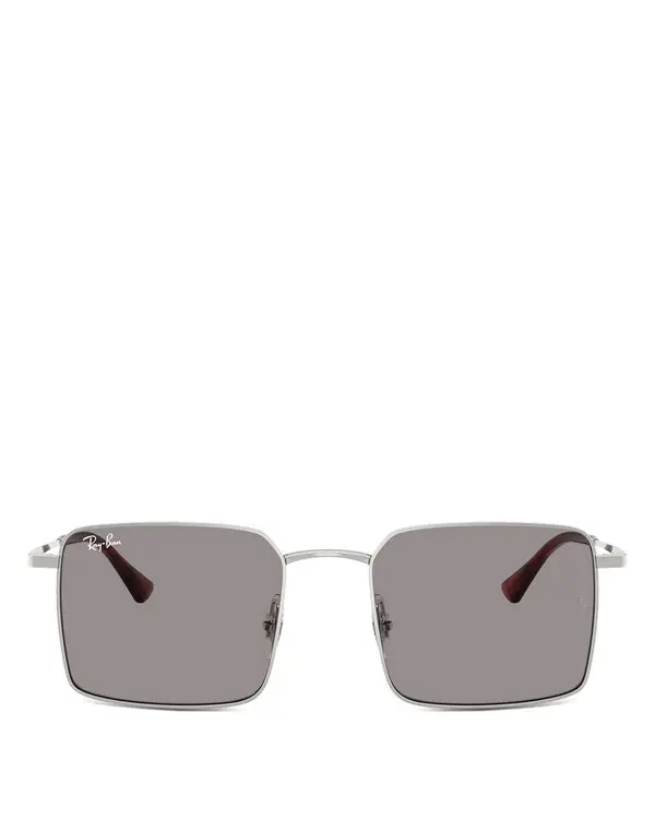 Ray-ban Square Sunglasses, 53mm - Silver/grey