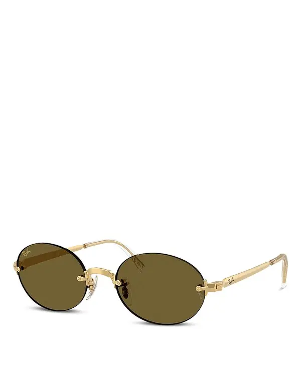 Ray-ban Oval Sunglasses 54mm - Gold/brown Mirrored Gold Gradient