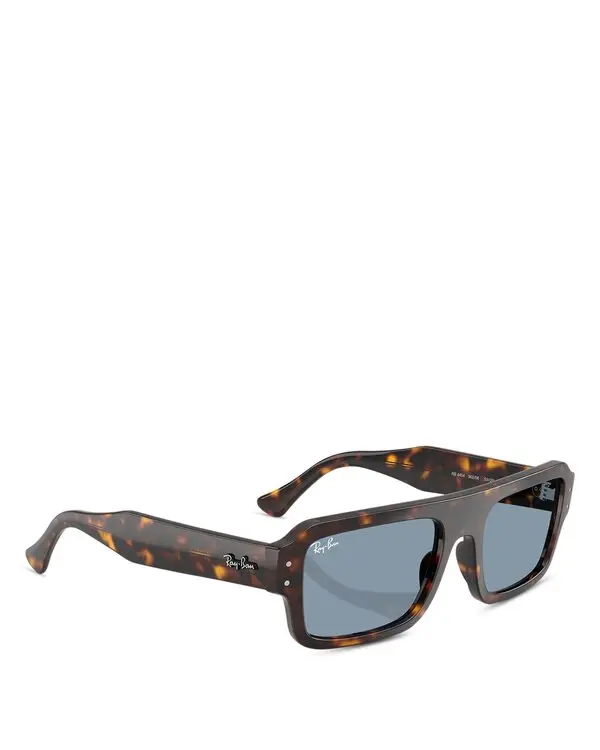 Ray-ban Flacko Rectangular Sunglasses, 56mm - Havana