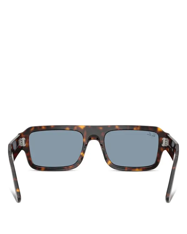 Ray-ban Flacko Rectangular Sunglasses, 56mm - Havana