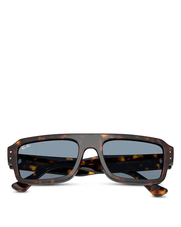 Ray-ban Flacko Rectangular Sunglasses, 56mm - Havana