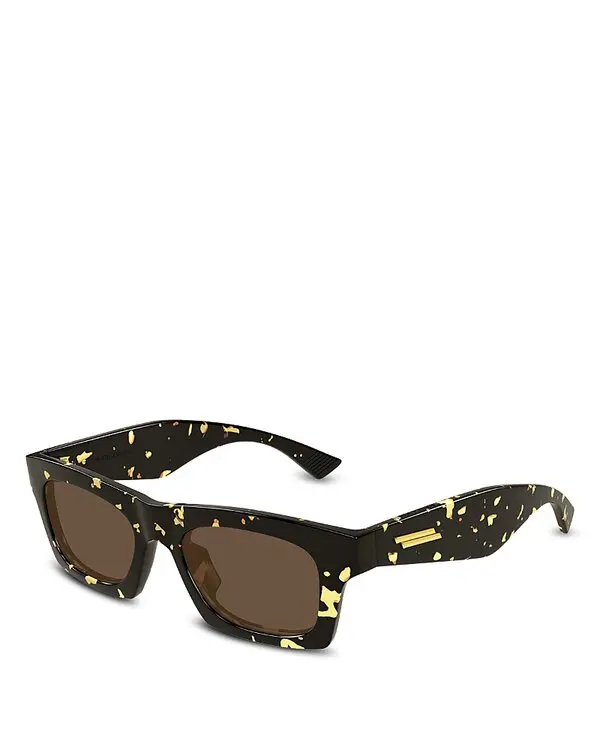 Bottega Veneta Rectangular Sunglasses, 51mm - Havana