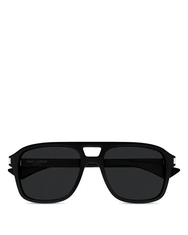 Saint Laurent Pilot Sunglasses, 55mm - Black