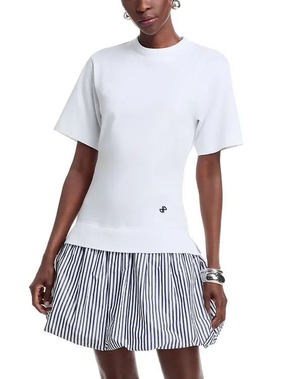 PATOU Mixed Media Faille Tee Dress