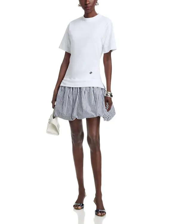 PATOU Mixed Media Faille Tee Dress