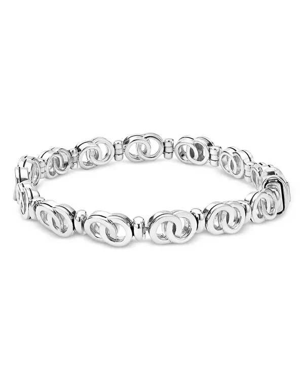Lagos Sterling Diamond Circle Link Bracelet