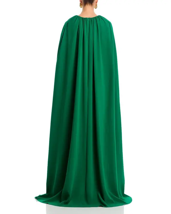 Oscar De La Renta Draped Sleeved Caftan With Brooch
