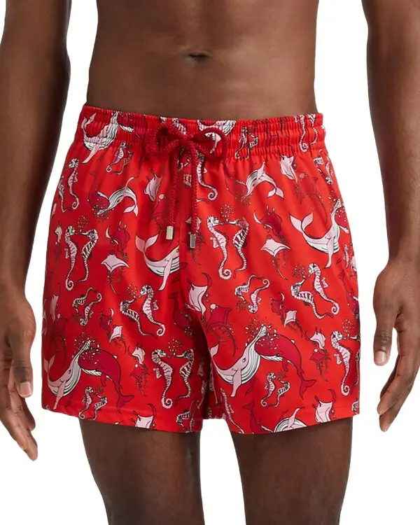 Vilebrequin Printed 5.5" Swim Trunks - Coquelicot