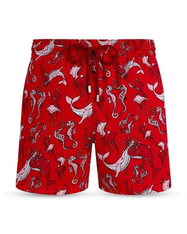 Vilebrequin Printed 5.5" Swim Trunks - Coquelicot