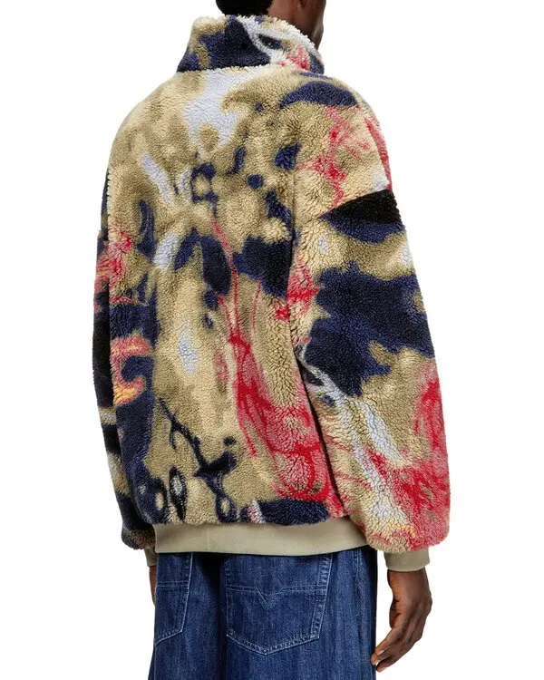 DIESEL® Luke Fluffy Jacquard Fleece Jacket - Gold