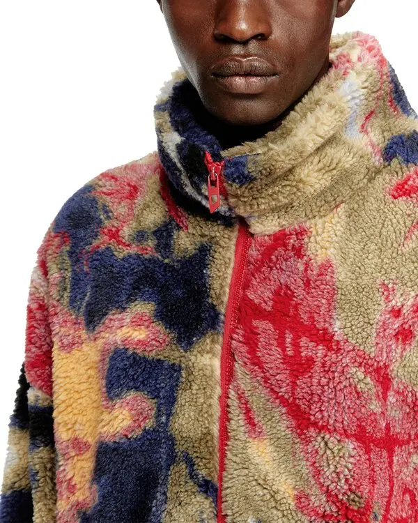 DIESEL® Luke Fluffy Jacquard Fleece Jacket - Gold