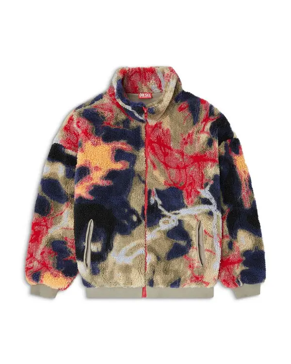 DIESEL® Luke Fluffy Jacquard Fleece Jacket - Gold