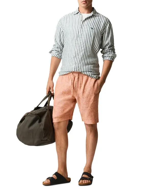 Rodd & Gunn Seadown Linen Striped Shirt - Forest