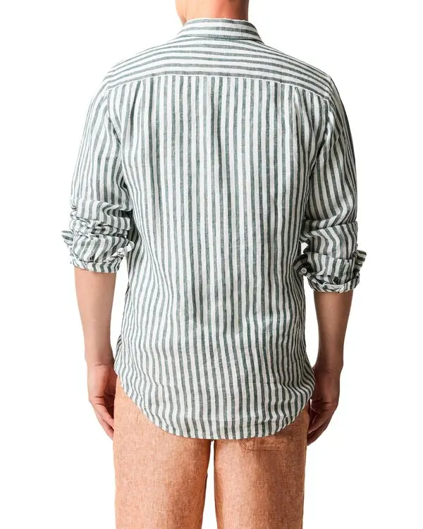 Rodd & Gunn Seadown Linen Striped Shirt - Forest