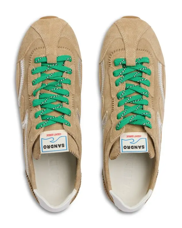 Sandro Light Wave Suede Sneakers - Beige