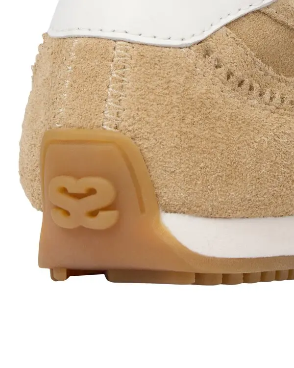 Sandro Light Wave Suede Sneakers - Beige