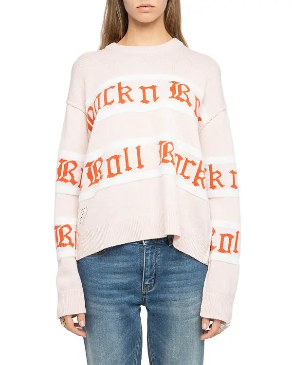 Zadig&Voltaire Markuz Wool-blend Crewneck Sweater - Pearly