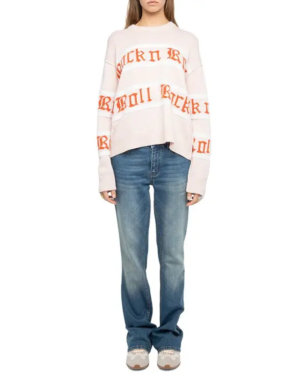 Zadig&Voltaire Markuz Wool-blend Crewneck Sweater - Pearly