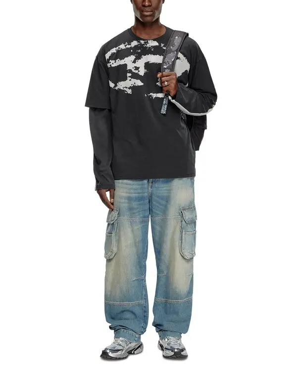 DIESEL® Relaxed Fit Logo Graphic T-shirt - Black