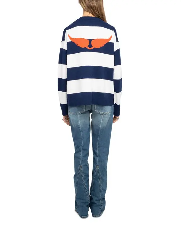 Zadig&Voltaire Mikyzz Wool-blend V-neck Pullover - Marine