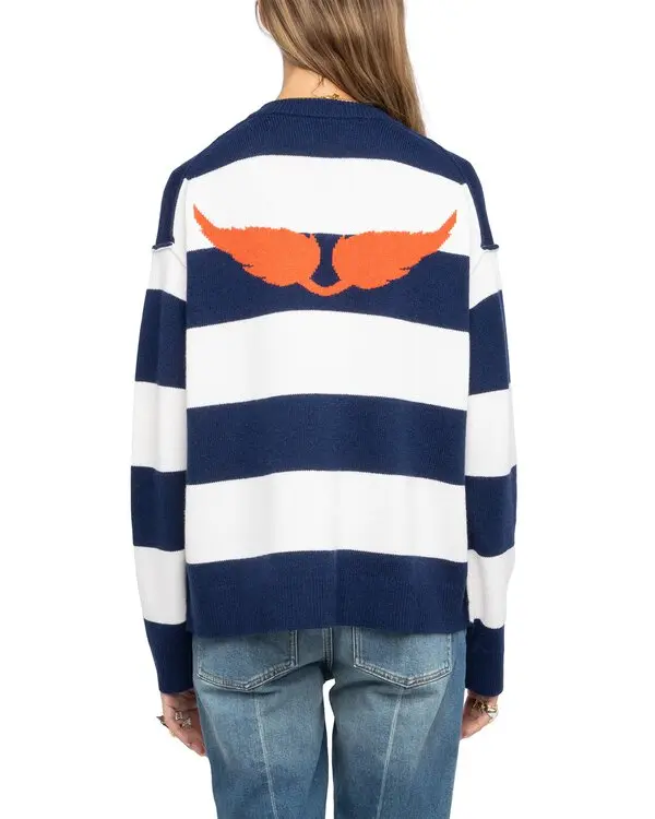 Zadig&Voltaire Mikyzz Wool-blend V-neck Pullover - Marine