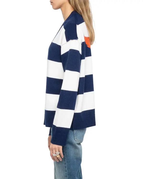 Zadig&Voltaire Mikyzz Wool-blend V-neck Pullover - Marine