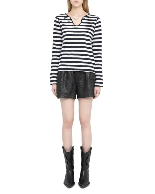 Zadig&Voltaire Striped Henley Tee - Encre