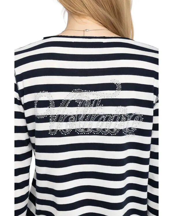 Zadig&Voltaire Striped Henley Tee - Encre