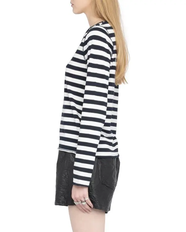 Zadig&Voltaire Striped Henley Tee - Encre