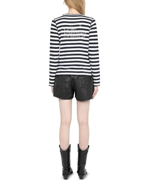 Zadig&Voltaire Striped Henley Tee - Encre