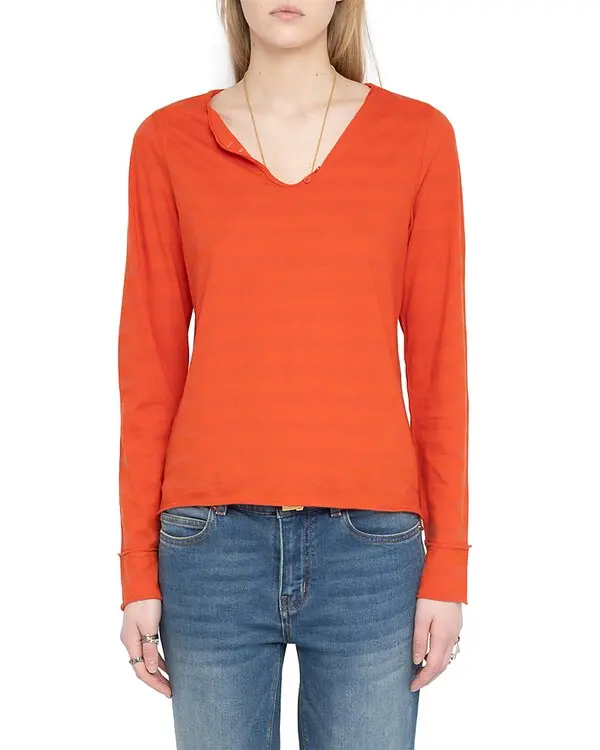 Zadig&Voltaire Tuni Henley Tee - Spice