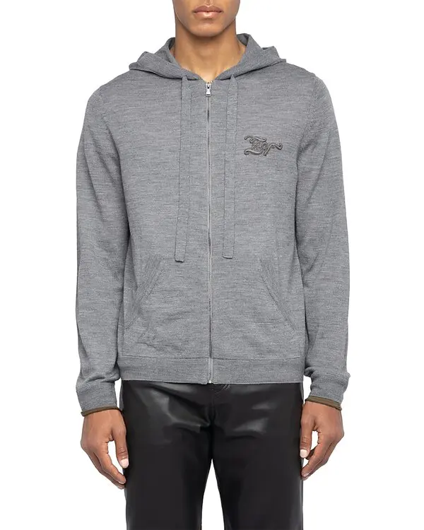 Zadig&Voltaire Double Cuff Logo Hoodie - Gris Chine