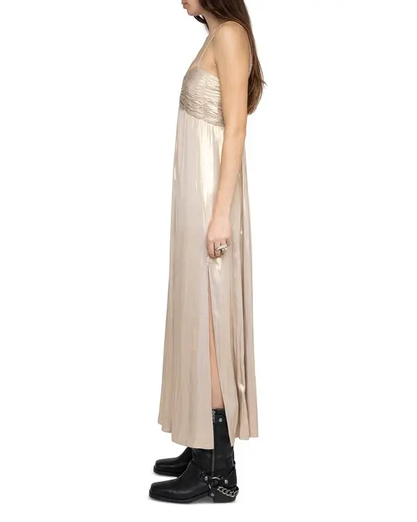 Zadig&Voltaire Rippie Satin Dress - Gold