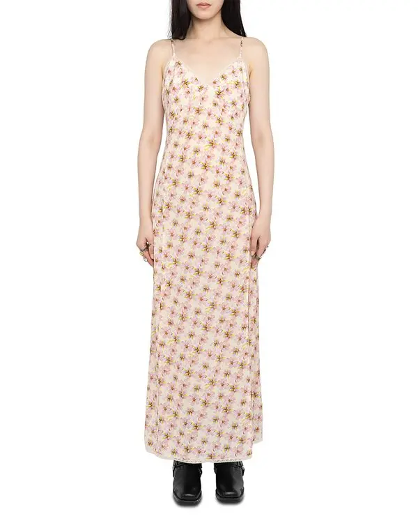 Zadig&Voltaire Ramelil Floral Print Viscose Maxi Dress - Pear