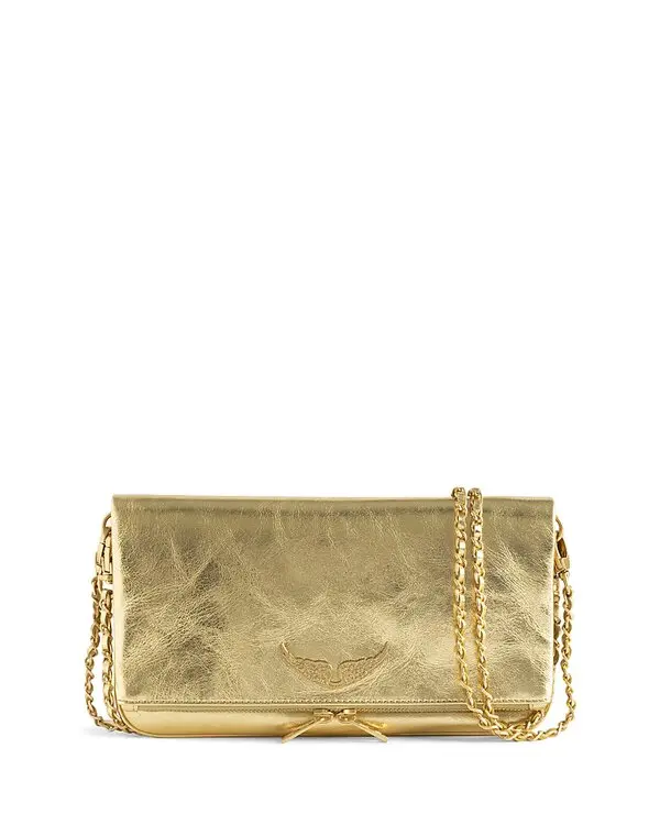 Zadig&Voltaire Rock Vintage Metallic Shoulder Bag - Gold
