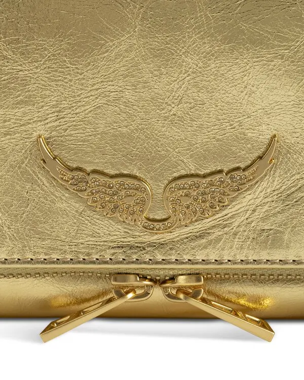 Zadig&Voltaire Rock Vintage Metallic Shoulder Bag - Gold