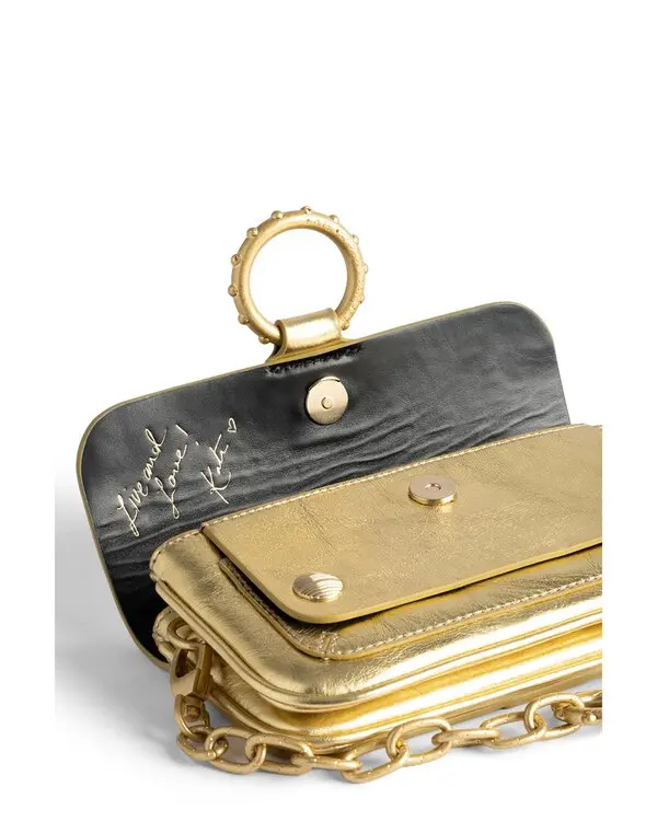 Zadig&Voltaire Kate Vintage Metallic Leather Wallet - Gold