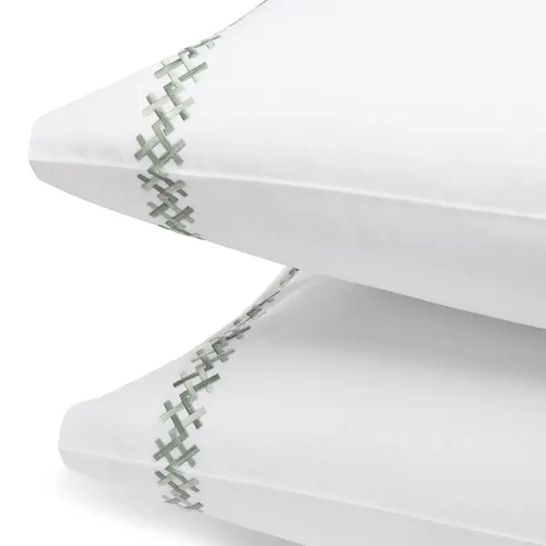 MATOUK Atticus Embroidered Percale Pillowcase, King, Set Of 2 Exclusive