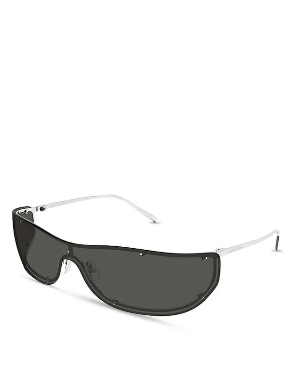 Saint Laurent Mask Sunglasses, 99mm - Silver
