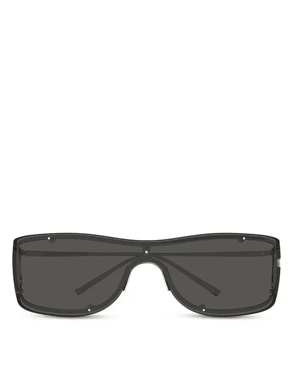 Saint Laurent Mask Sunglasses, 99mm - Silver