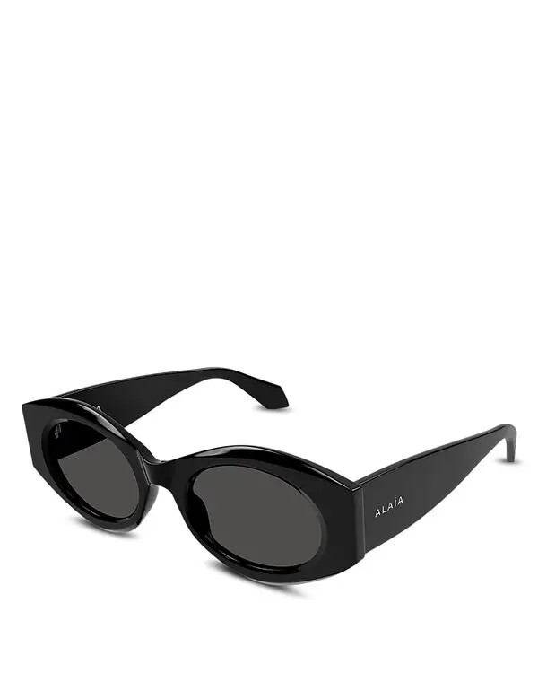 Alaïa Oval Sunglasses, 52mm - Black
