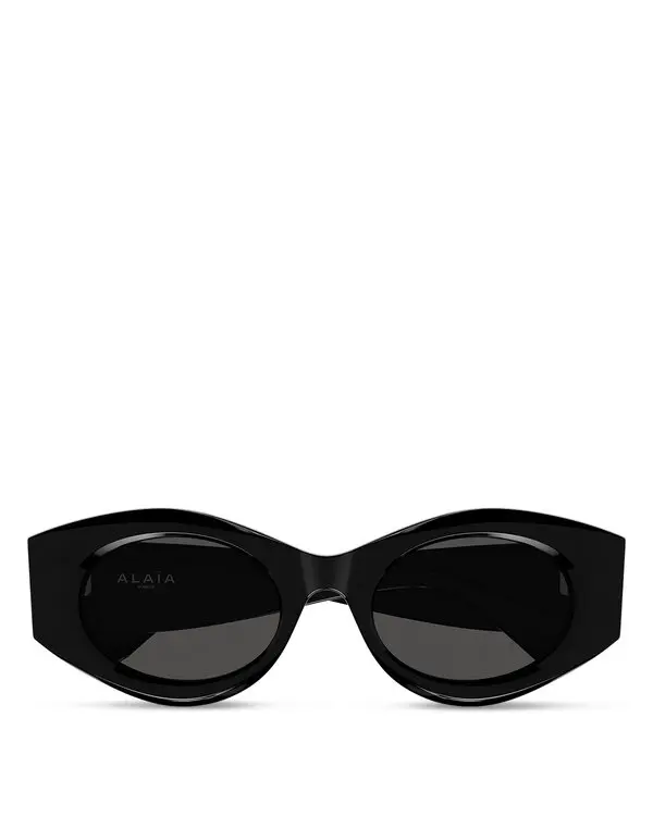 Alaïa Oval Sunglasses, 52mm - Black