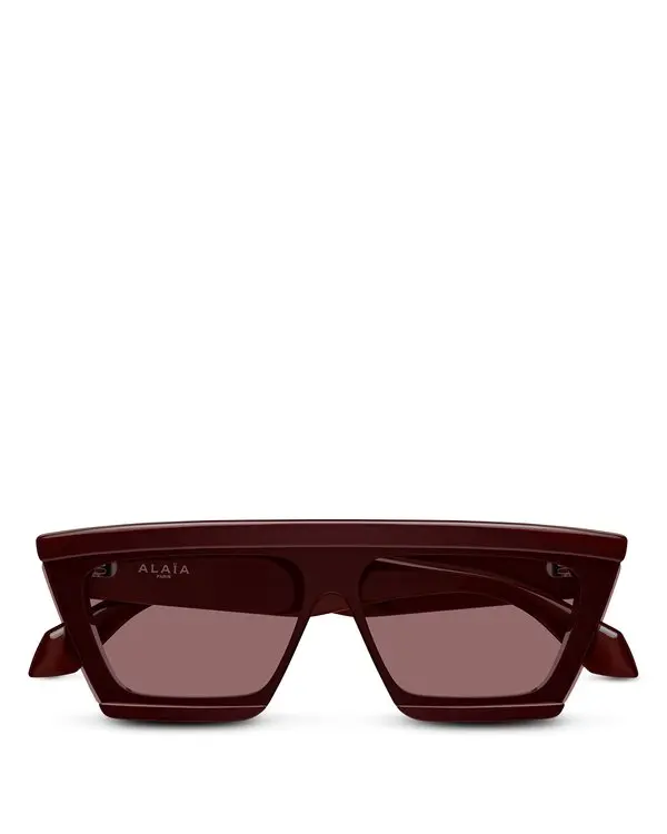 Alaïa Geometric Sunglasses, 99mm - Red
