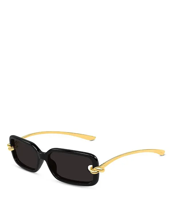 Bottega Veneta Rectangular Sunglasses, 56mm - Black