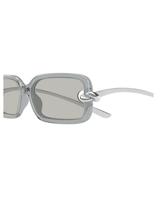 Bottega Veneta Rectangular Sunglasses, 56mm - Gray