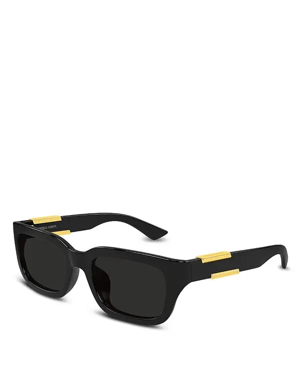 Bottega Veneta Rectangular Sunglasses, 54mm - Black