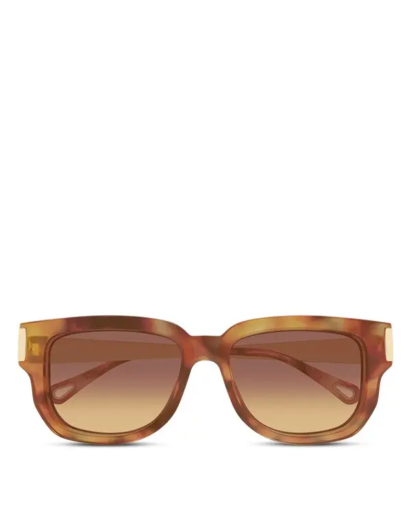 Chloé Rectangular Sunglasses, 54mm - Light Havana/brown