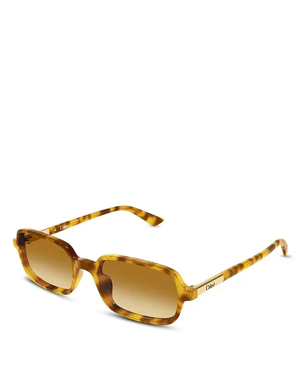 Chloé Rectangular Full Rim Sunglasses, 53mm - Havana/brown