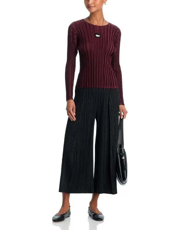 Issey Miyake Ribbed Pleats January Top - Bordeaux