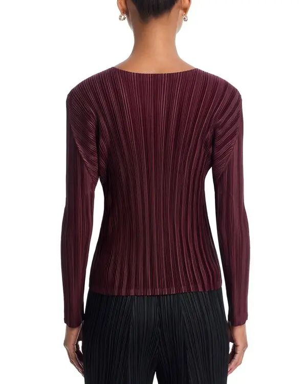 Issey Miyake Ribbed Pleats January Top - Bordeaux